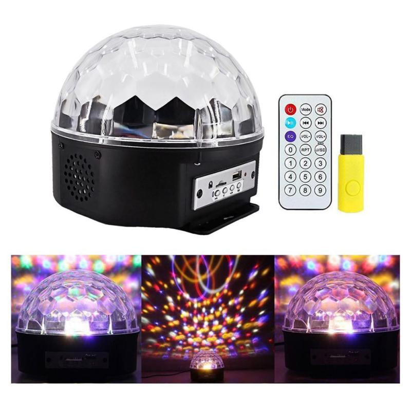 Bluetooth LED Disco Stage Light Crystal MP3 Magic Rotating Ball w ...