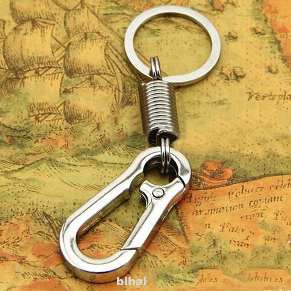 Durable Silver Keyring Keychain Key Chain Ring Keys Buckle Holder ...