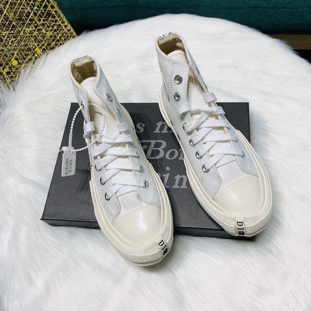 DIOR X CONVERSE ออกแบบโลโก้ที่ไม่ซ้ำใครรองเท้าผ้าใบรองเท้าผู้หญิง ...