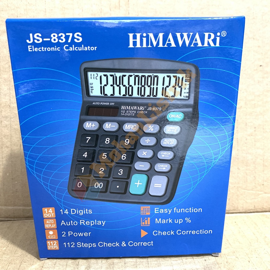 เครื่องคิดเลข ขนาดกลาง 14 หลัก Himawari JS 837S เล่นซ้ําอัตโนมัติ ...