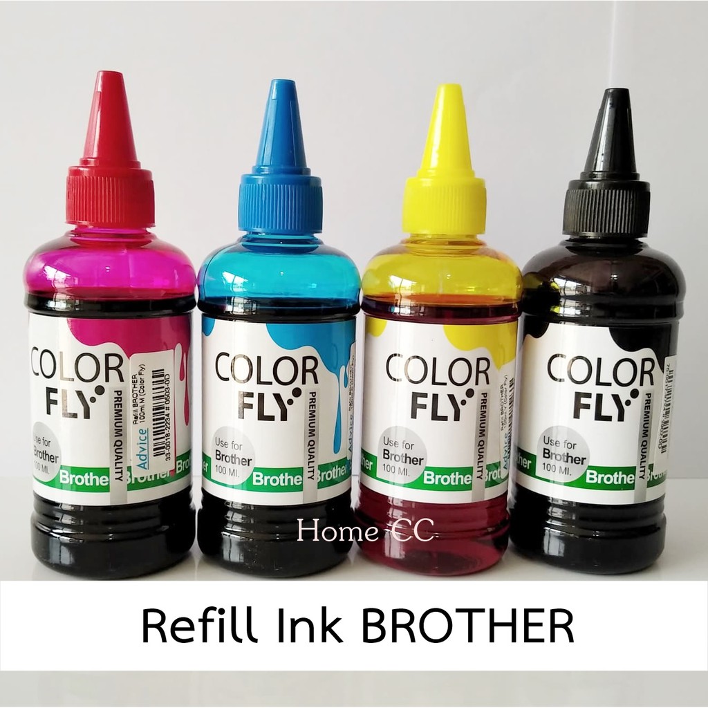 หมึกปริ้น brother (inkjet printer)100ml. Color Fly Refill BK/Y/C/M ...
