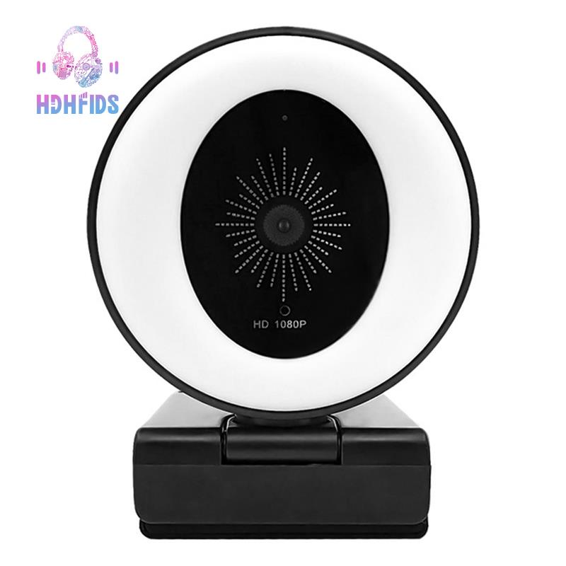 1080P HD Webcam Autofocus with Ring Light Built-in Microphone USB ...