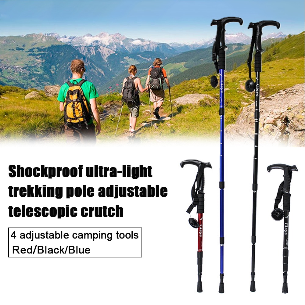 Anti Shock Trekking Pole Ultralight Walking Sticks Adjustable Hiking ...