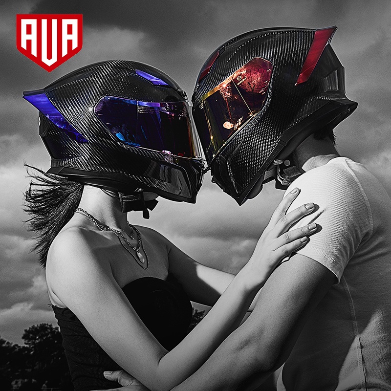 AVA Lightning Helmet Carbon Fiber Motorcycle Men s and Women Summer ...