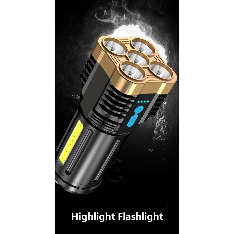 Suer Bright LED Tactical Flashlight USB Rechargeable owerful Flash ...