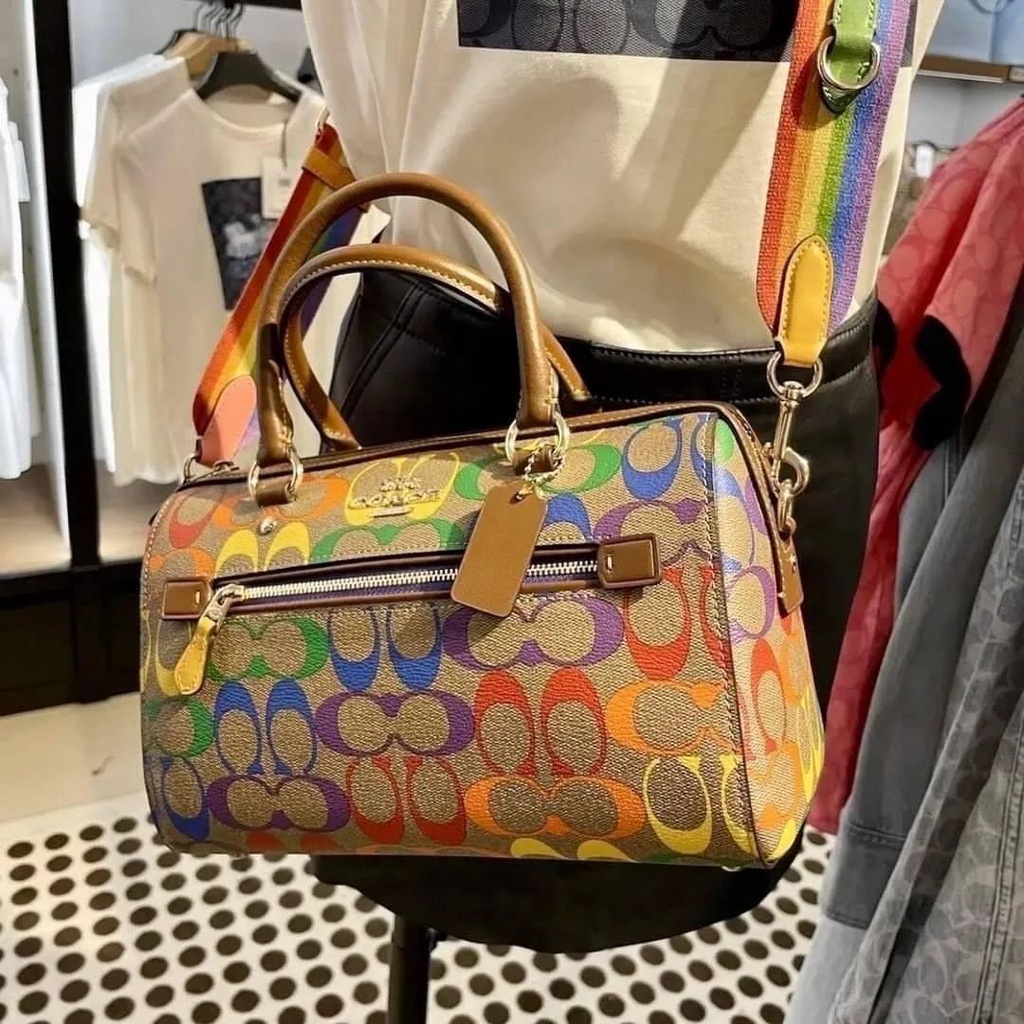 พร้อมส่ง แท้ 100 New Coach หมอนรุ่นใหม่ ROWAN SATCHEL IN RAINBOW ...