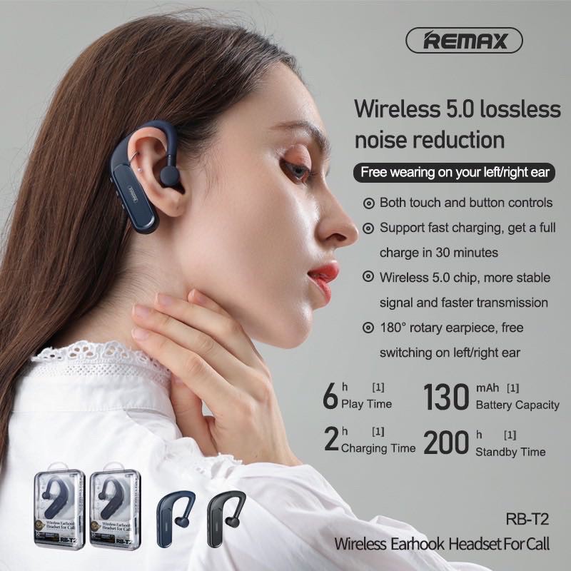 หูฟัง Remax รุ่น RB-T2 Bluetooth5.0 HD Voice Small talk หูฟัง Bluetooth หูฟังไร้สาย Noise ...