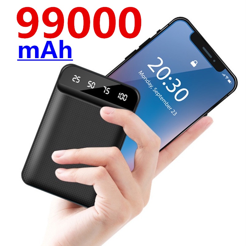 ☬Mini Power Bank 99000mAh Cell Phone Portable Charger LED Powerbank ...