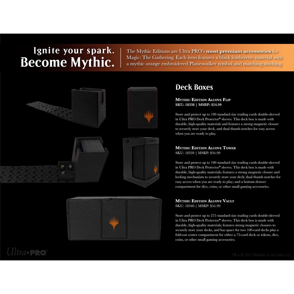 Ultra Pro Magic The Gathering - Mythic Edition Premium Deck Box Alcove ...