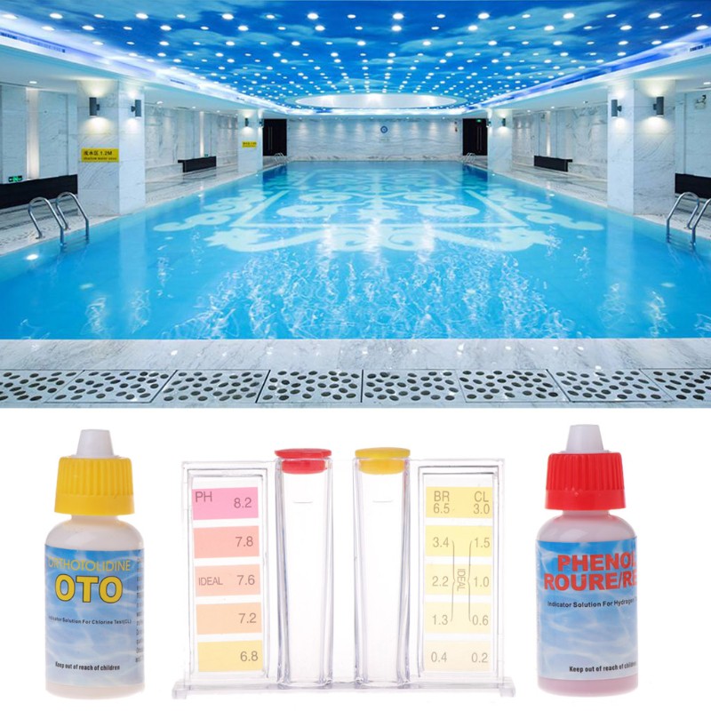 pH Chlorine and Water Quality Test Kit for Swimming Pool ชุดทดสอบค่า พี ...