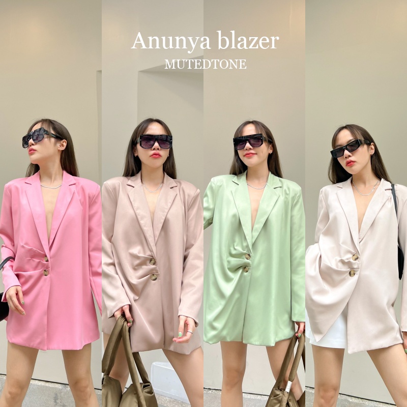 Mutedtone - Anunya blazerเสื้อสูททรงoversizedเบรเซอร์เกาหลีมีซับในอย่าง ...