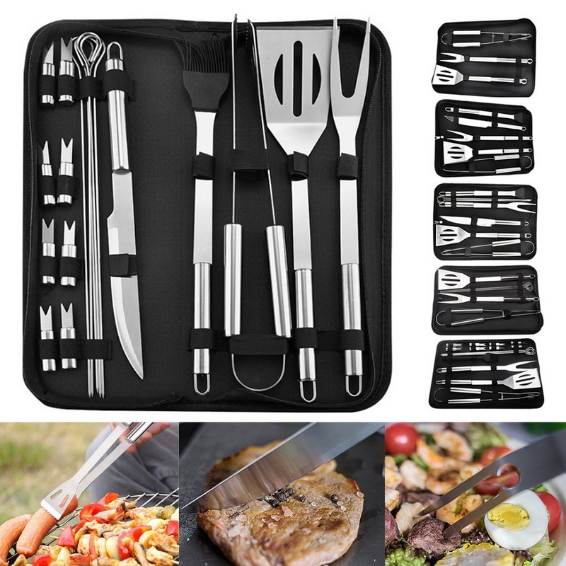 BBQ Tools Set Barbecue Grilling Utensil Accessories 18Pcs Stainless ...