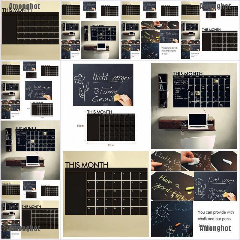 Amonghot☆ Monthly Calendar Chalk Board Blackboard Vinyl Wall Sticker ...