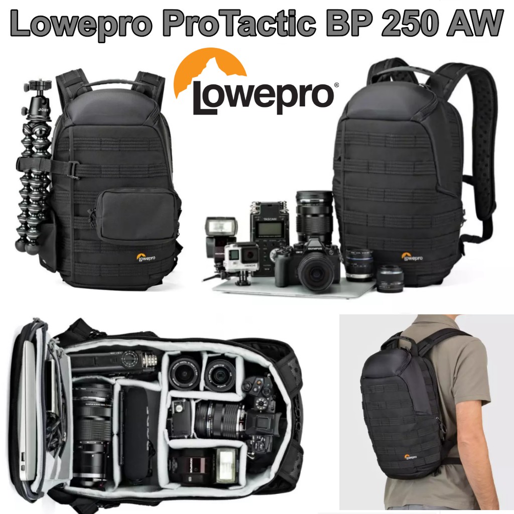 กระเป๋ากล้อง Lowepro ProTactic BP 250 AW กันน้ำ ของแท้ประกันศุนย์ รับ ...