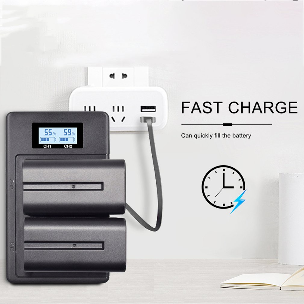 Np-f960 970 Np F970 Npf970 Usb Lcd Digital Battery Charger For Sony ...