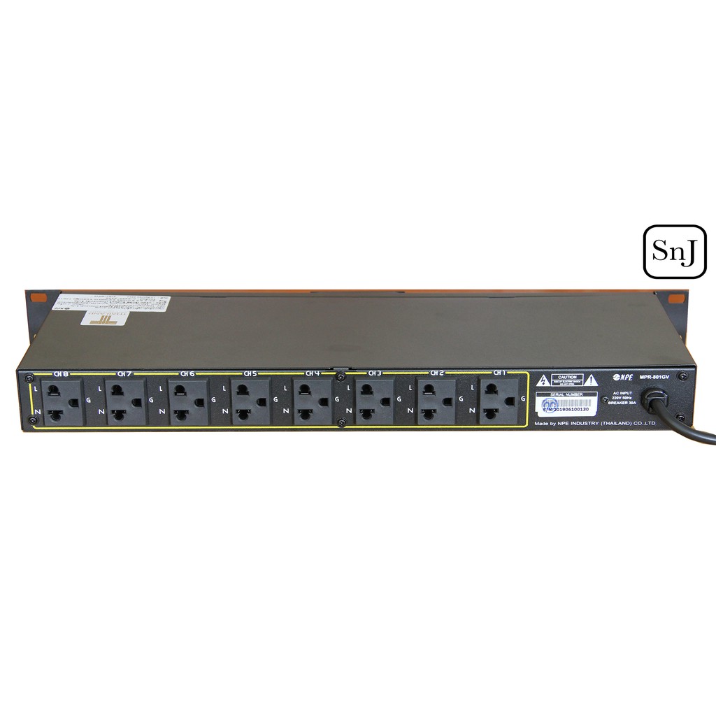ปลั๊กไฟใส่แรค (Power Distribution) NPE รุ่น MPR-801GV - snj.e - ThaiPick