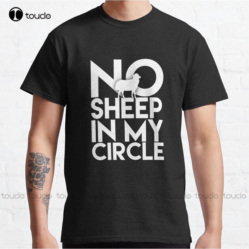 ใหม่ เสื้อยืดลําลอง แขนสั้น คอกลม พิมพ์ลาย No Sheep In My Circle ...