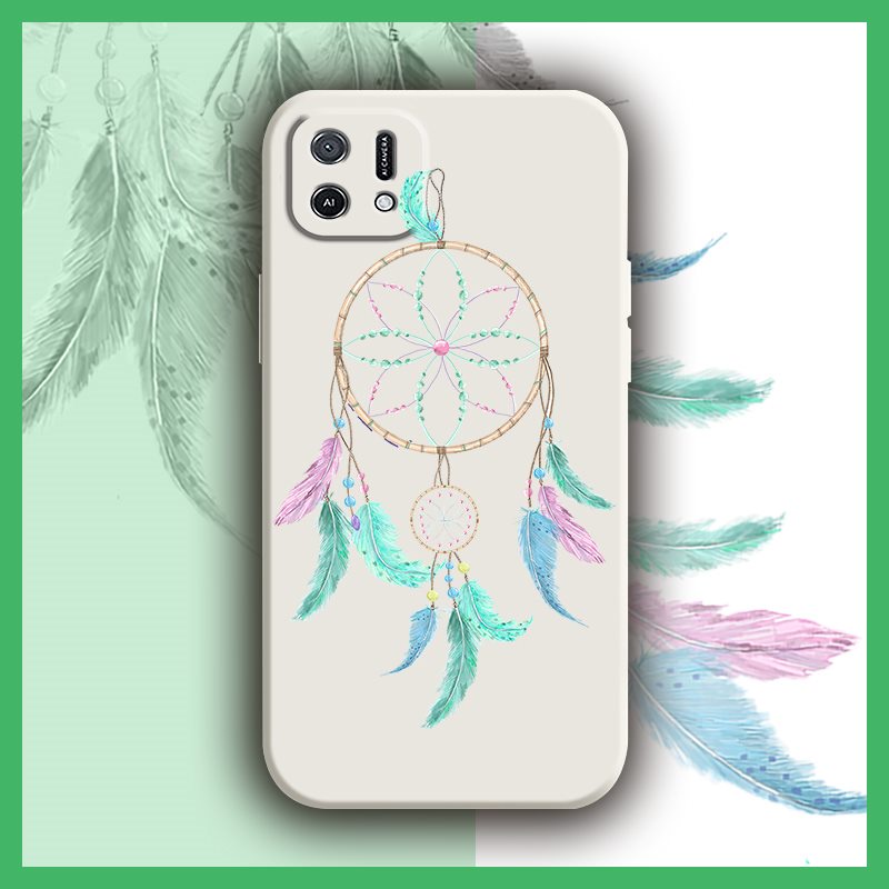 cute cat Phone Case For OPPO A16K Back Cover Liquid silicone shell Lens ...