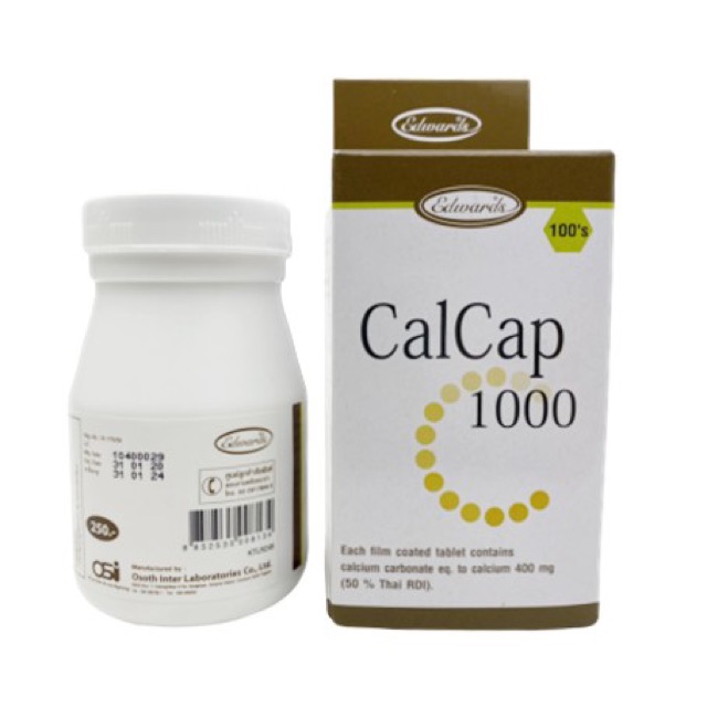 (Exp.2025) Calcium CalCap 1000 mg แคลเซียม บำรุงกระดูกและฟันที่แข็งแรง ...