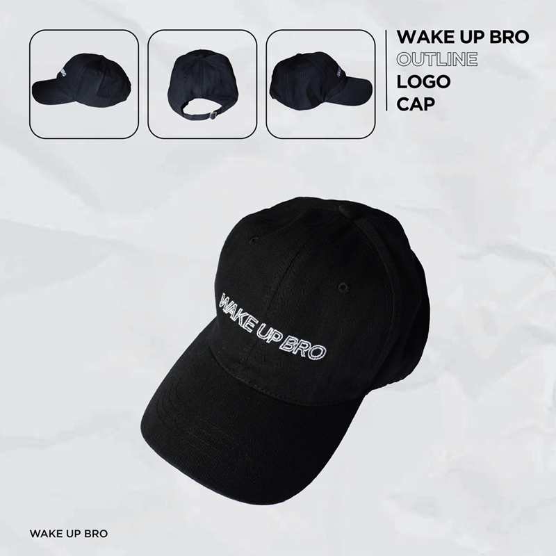 WAKE UP BRO Outline Logo Cap - wakeupbro - ThaiPick