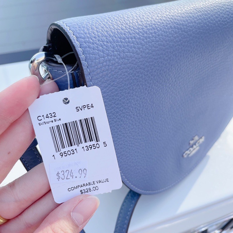 ผ่อน0%~แท้100% กระเป๋าสะพาย สี Stone Blue ELLEN CROSSBODY IN SIGNATURE ...