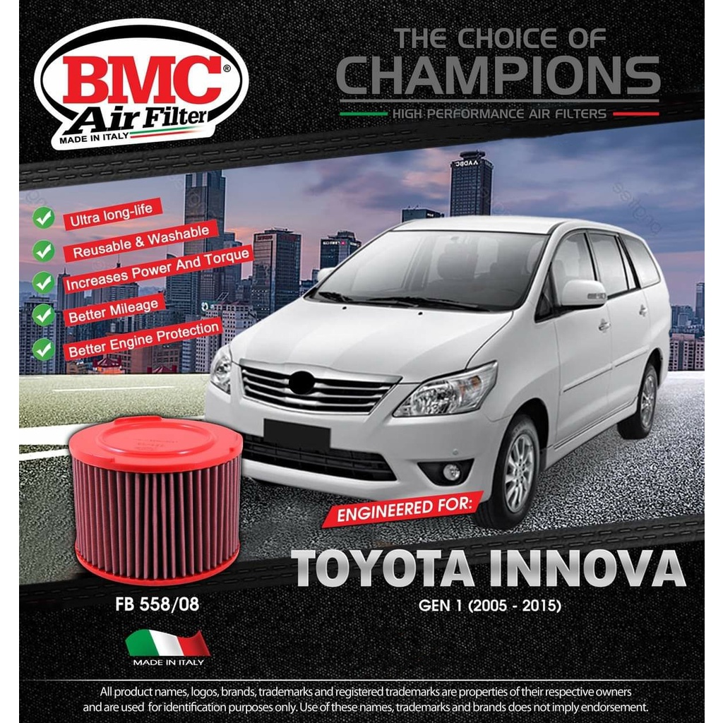 BMC Airfilters (ITALY) กรองอากาศแต่ง สำหรับ Toyota Vigo Fortuner 2.5 2. ...