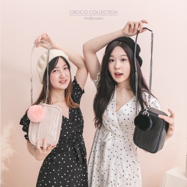 Tolli Croco-Snake Bags 13 สี ทรงผืนผ้าซิปเหล็กลายจระเข้และงู | Shopee ...