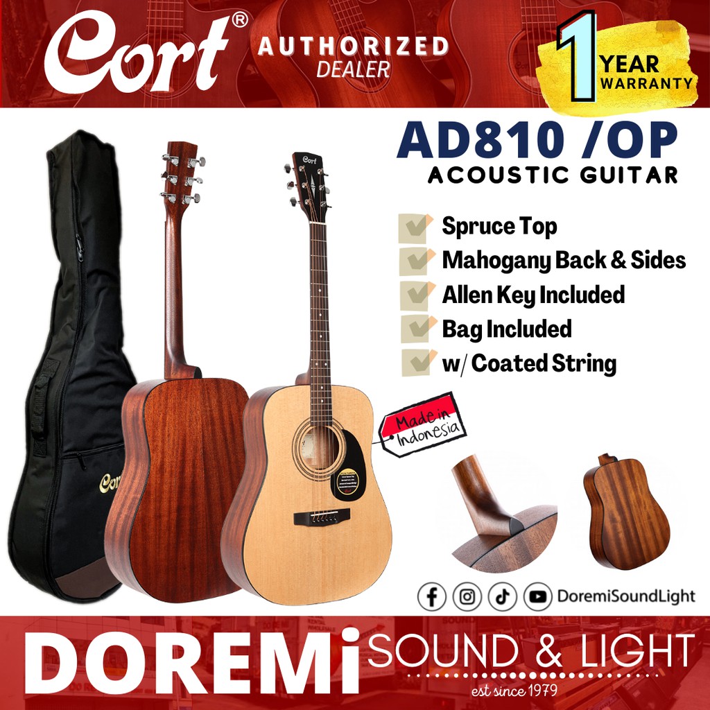 Cort AD810 Acoustic Guitar With Gigbag, Open Pore (AD-810) FMhv ...