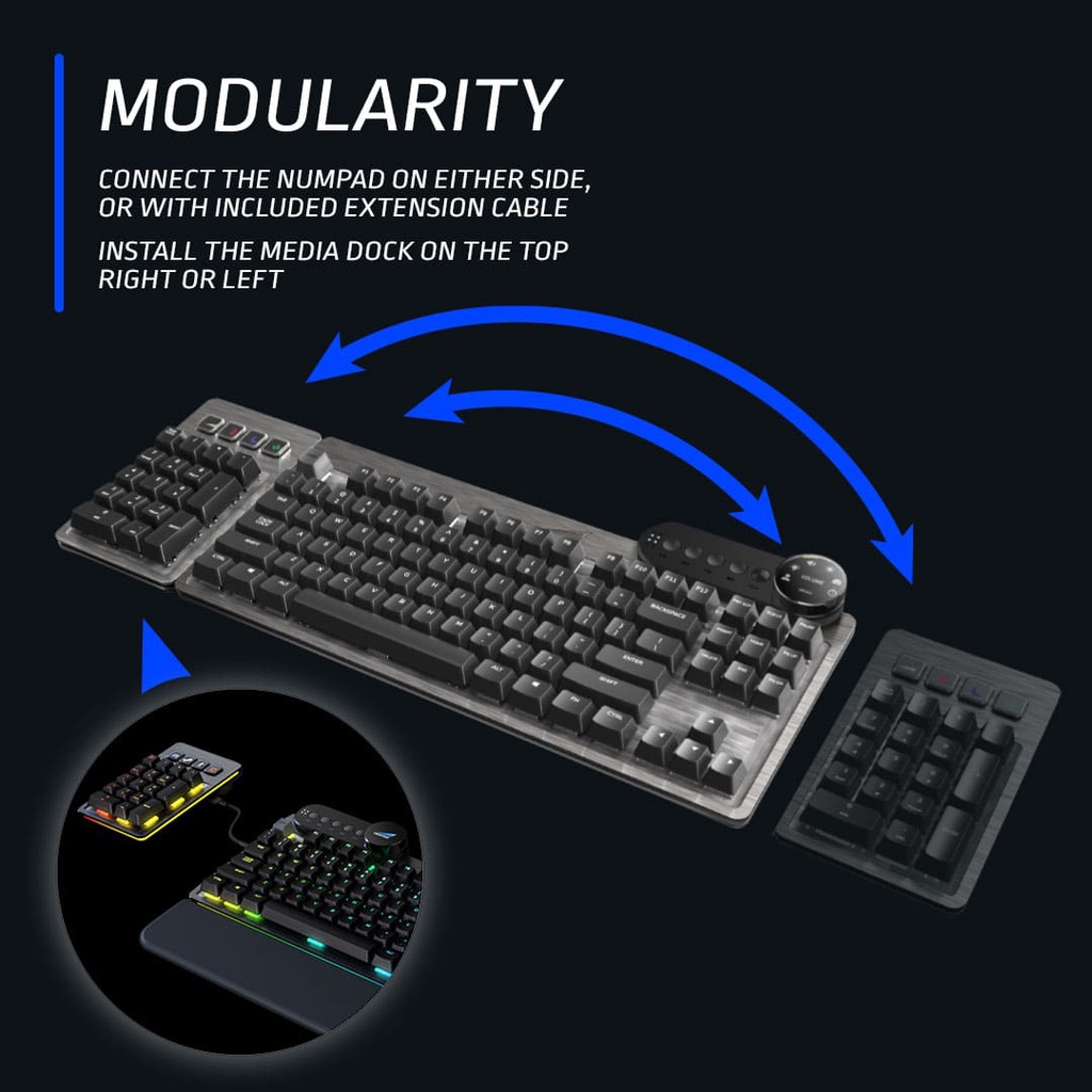 MOUNTAIN Everest Max Modular RGB Gaming Keyboard - US Layout - Cherry ...