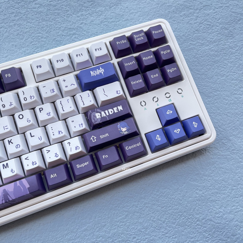 133 คีย์ Raiden Shogun Keycaps Cherry Profile Genshin Impact Beelzebub ...