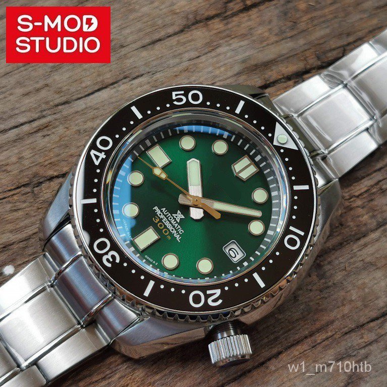 SLA047 S-MOD SEIKO Vintage Diver Limited MM300 Green Island Seiko Mod ...