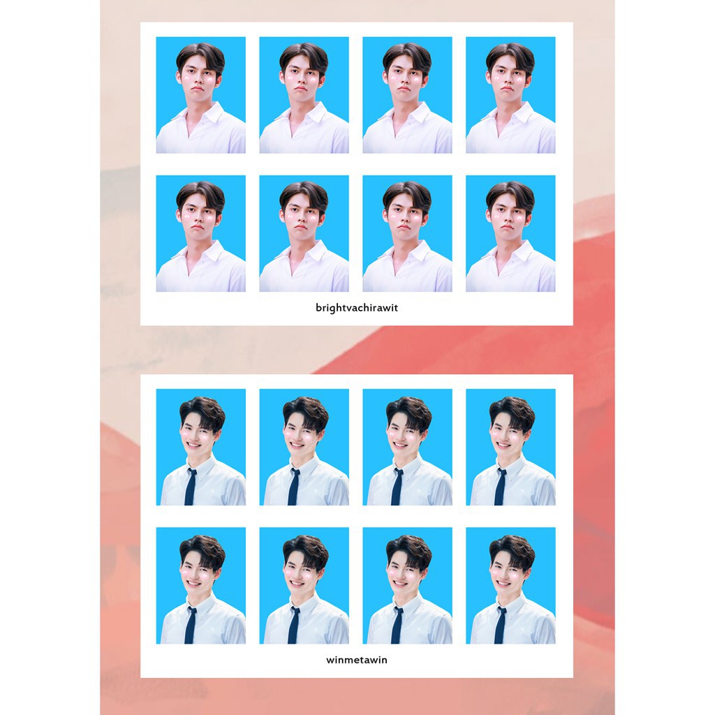 สติ๊กเกอร์ Sticker สติ้กเกอร์รูปติดบัตร รูปนักเรียน ไบร์ทวิน brightwin ...