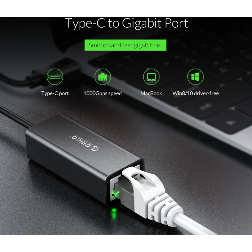 Orico XC-R45 Type-C to Gigabit Ethernet Adapter Black ประกัน 2 ปี - kss ...