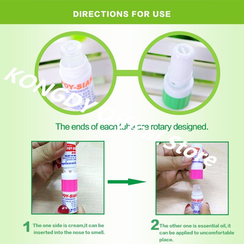 5 Pieces Nose Inhaler Thailand Mint Cylinde Refresh Brain Anti Fatigue ...