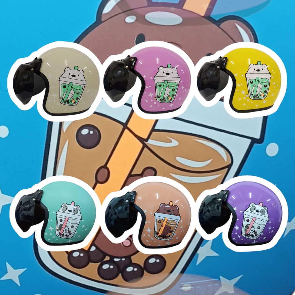 หมวกกันน็อคผู้ใหญ่ ลาย Bogo BOBA SNI MILK CHOCOLATE MATCHA สําหรับ ...