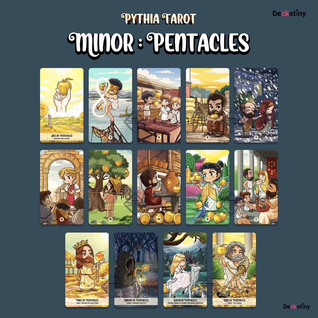 Pythia Tarot ไพเธีย เทพเจ้ากรีก ขอบทอง เฮคาที DeckStiny ไพ่ทาโรต์ 78ใบ ไพ่ทาโร่ แท้ น่ารัก สวย ...