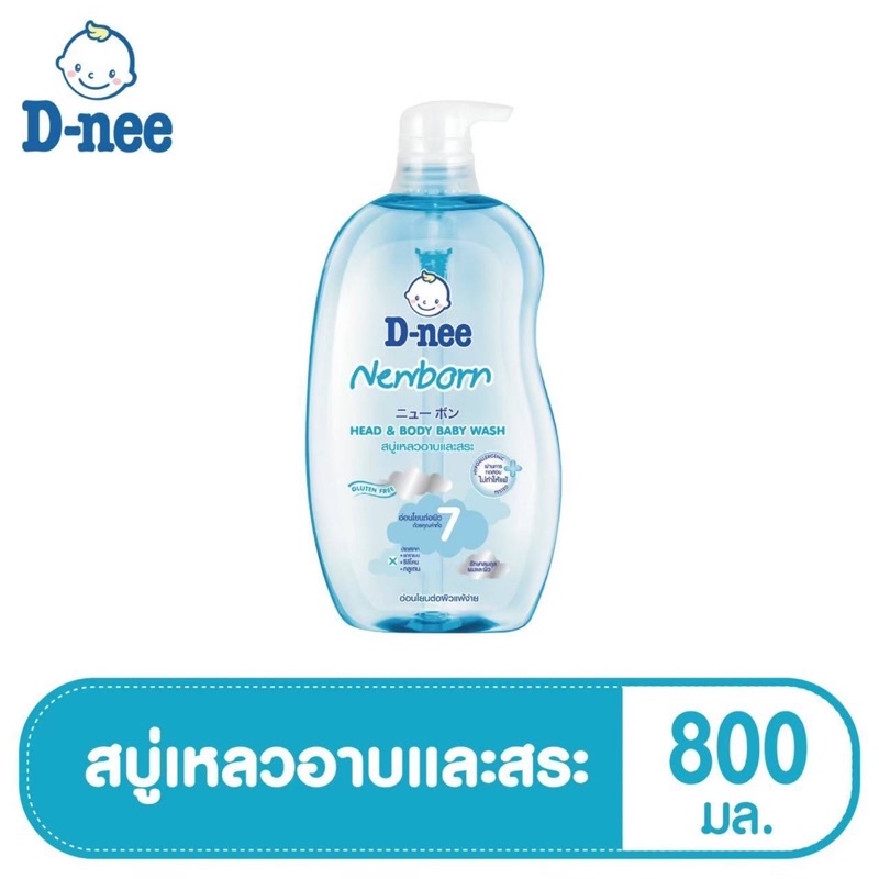D-Nee ดีนี่ สบู่เหลวอาบและสระ สำหรับเด็ก ขนาด 800 มล.(1 ขวด ...