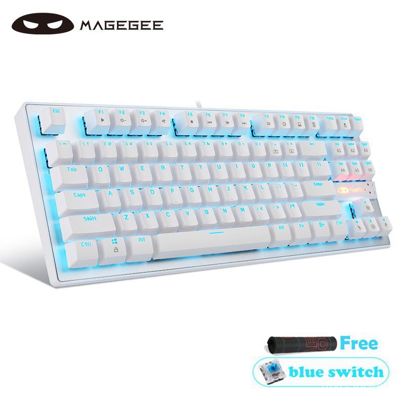MageGee MK1 Mechanical Gaming Keyboard Blue / Red Switch 87 Keys Full ...