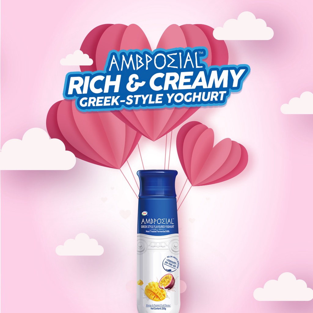 ยกลัง AMBROSIAL Greek Yogurt กรีกโยเกิร์ตพร้อมดื่มเข้มข้น โยเกิร์ตพร้อม ...