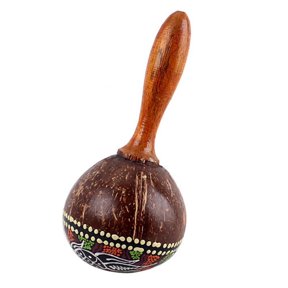 50 Hot Sale Coconut Shell Sand Hammer Shaker Hand Rattle Percussion ...
