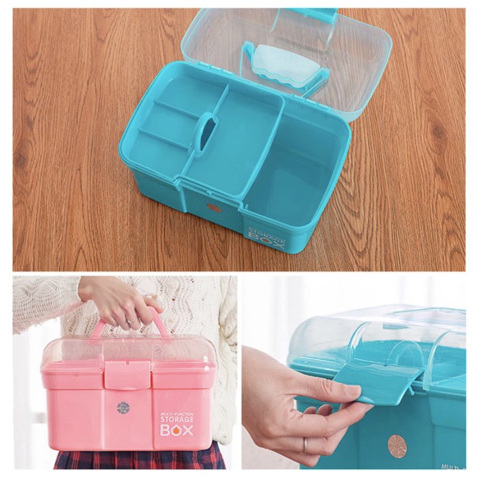 กล่องใส่ของ 3 สี กล่องเก็บอุปกรณ์ทำเล็บ กล่อง Storage strong Box Multi ...