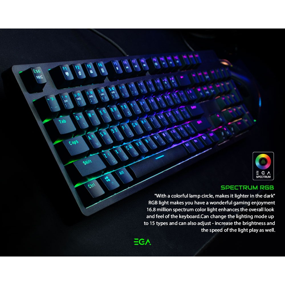 EGA KEYBOARD TYPE K2 คีย์บอร์ดเกมมิ่ง มาโคร ปุ่มแมคคานิคอล พร้อม ...