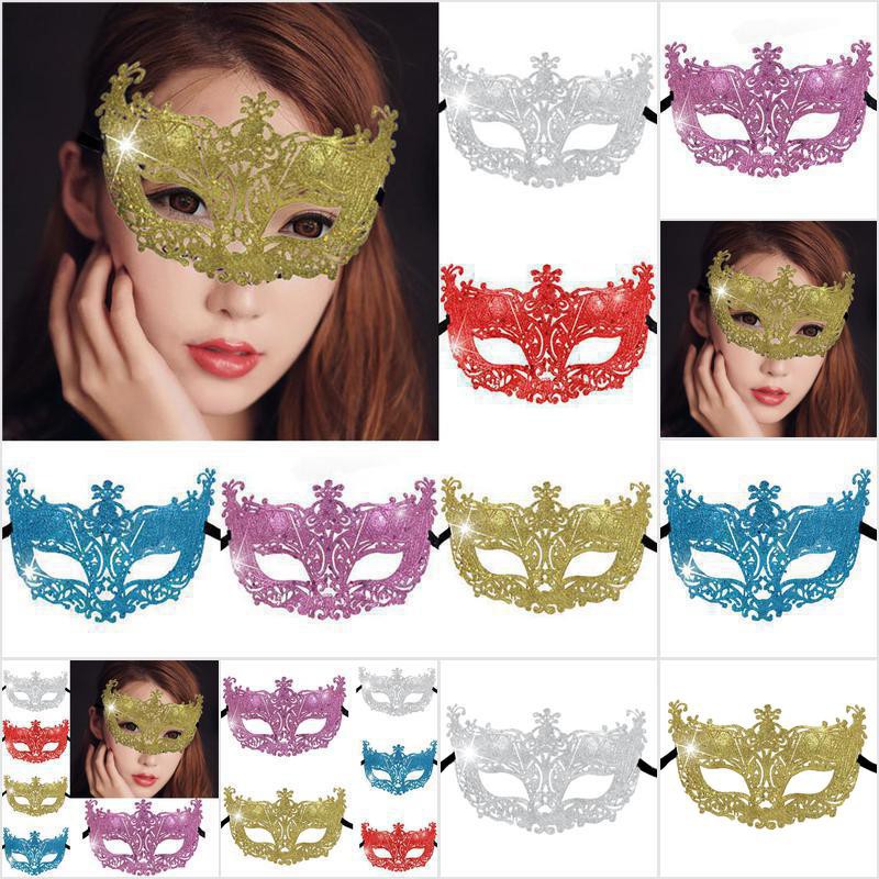 ♠1Pc Venetian Masquerade Eye Mask On Stick Mardi Halloween for Party ...