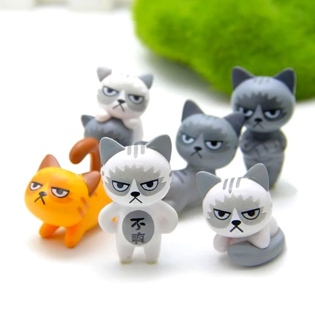Cat model toy 6 ตัว / set แมวหน้าบึ้ง น่ารักมากๆ ขนาด 3-4 cm. | Shopee ...
