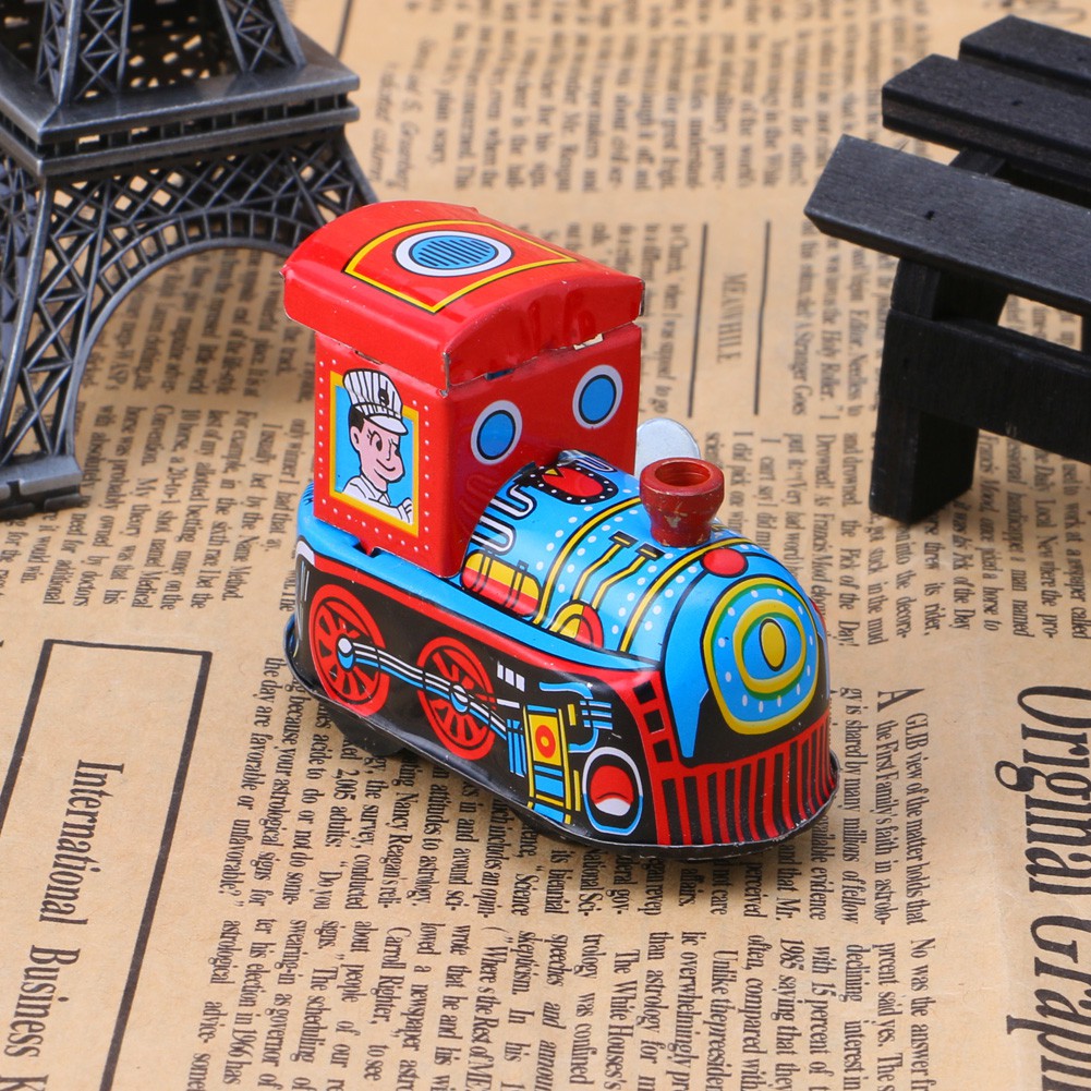 Retro Steam Train Reminiscence Children Vintage Tin Toy Clockwork Toys ...