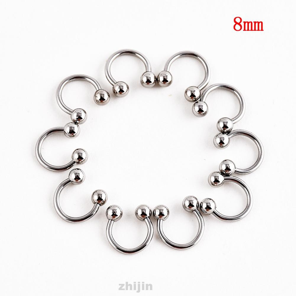 Lot Stainless Steel Ball Horseshoe Bar Nose Ear Ring Body Piercing ...