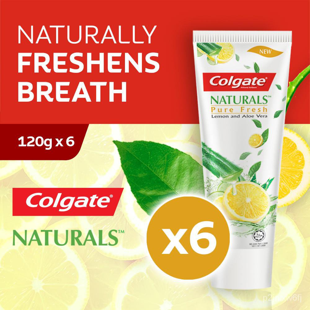 Colgate Naturals Pure Fresh (Lemon Aloe Vera) Toothpaste Valuepack 120g ...
