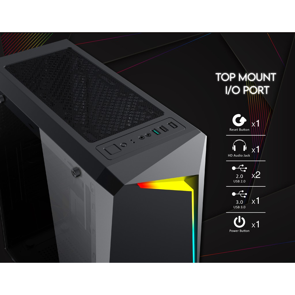 Case ATX เคสคอมพิวเตอร์ พร้อมพัดลม RGB 1 ตัว Xigmatek VORTEX โคตรคุ้ม - mahaprom_intercom - ThaiPick