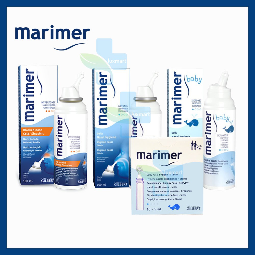 MARIMER Isotonic Spray 100 ml. มาริเมอร์ สเปรย์น้ำทะเลพ่นจมูก [1 ขวด ...
