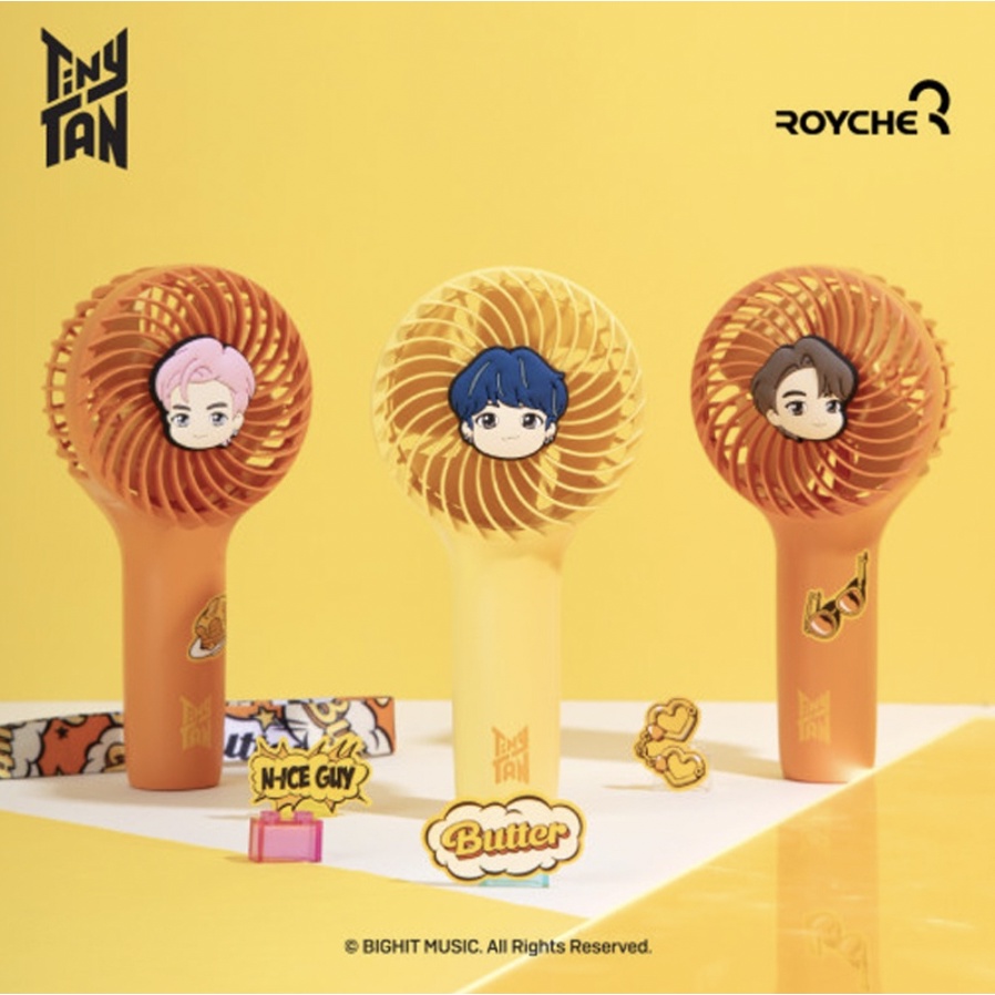 BTS TinyTan พร้อมส่ง พัดลม มือถือ พกพา มีสายคล้องมือ Butter Portable Mini Handy Fan Royche ...